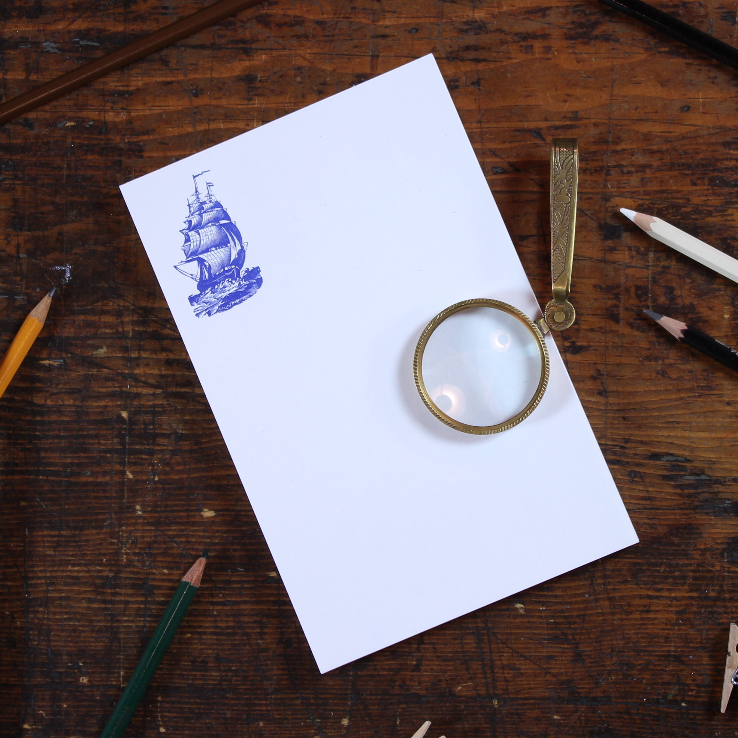 Tall Ship Trade Cut Notepad | Designed by Bowne & Co. | Bowne & Co ...